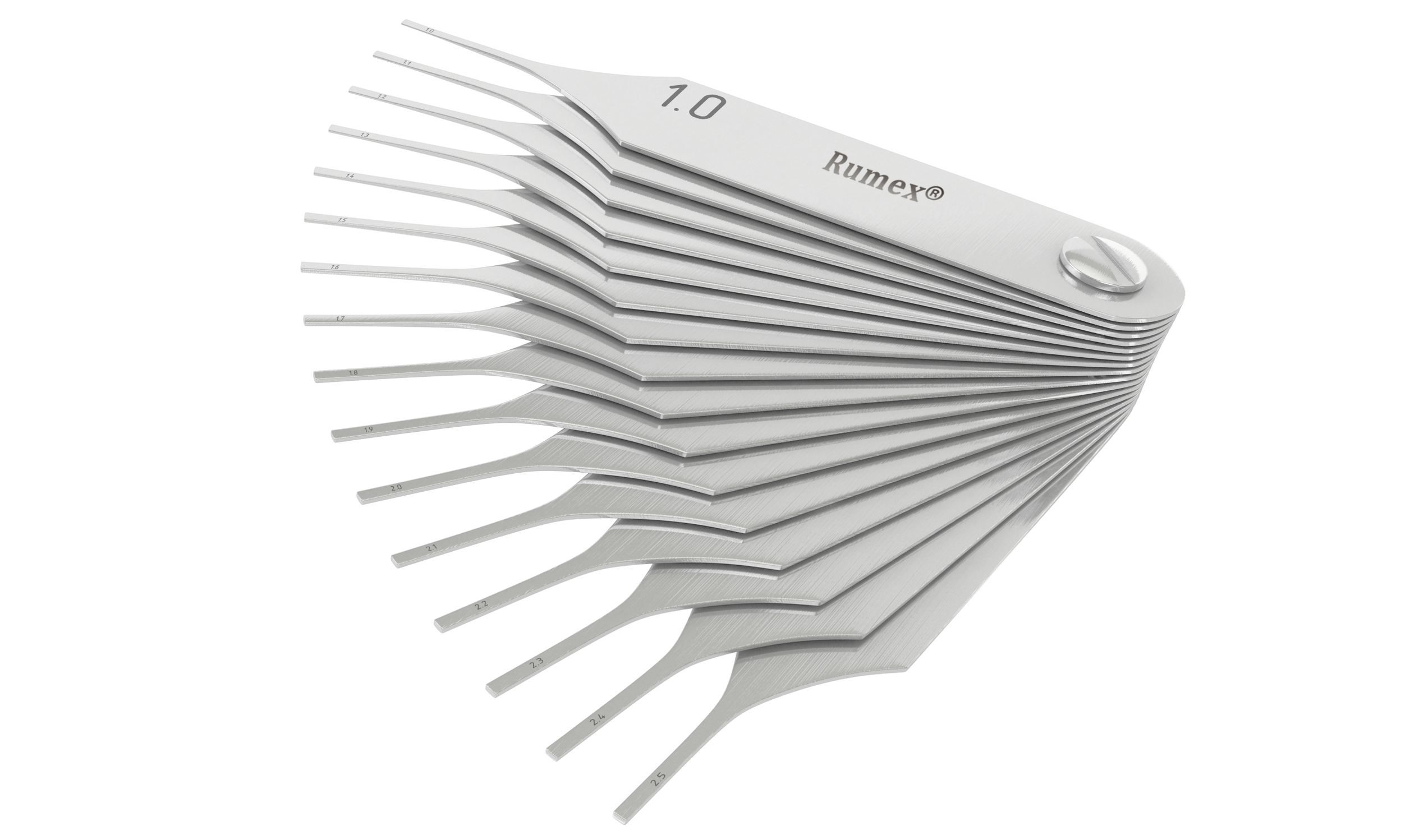 2-062S Rumex Internal Micro Incision Gauges, 16 Blades 1.00-2.50 mm ...
